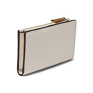 Kate Spade New York Morgan Bow Embellished Saffiano Leather Small Slim Bifold Wallet Parchment One Size