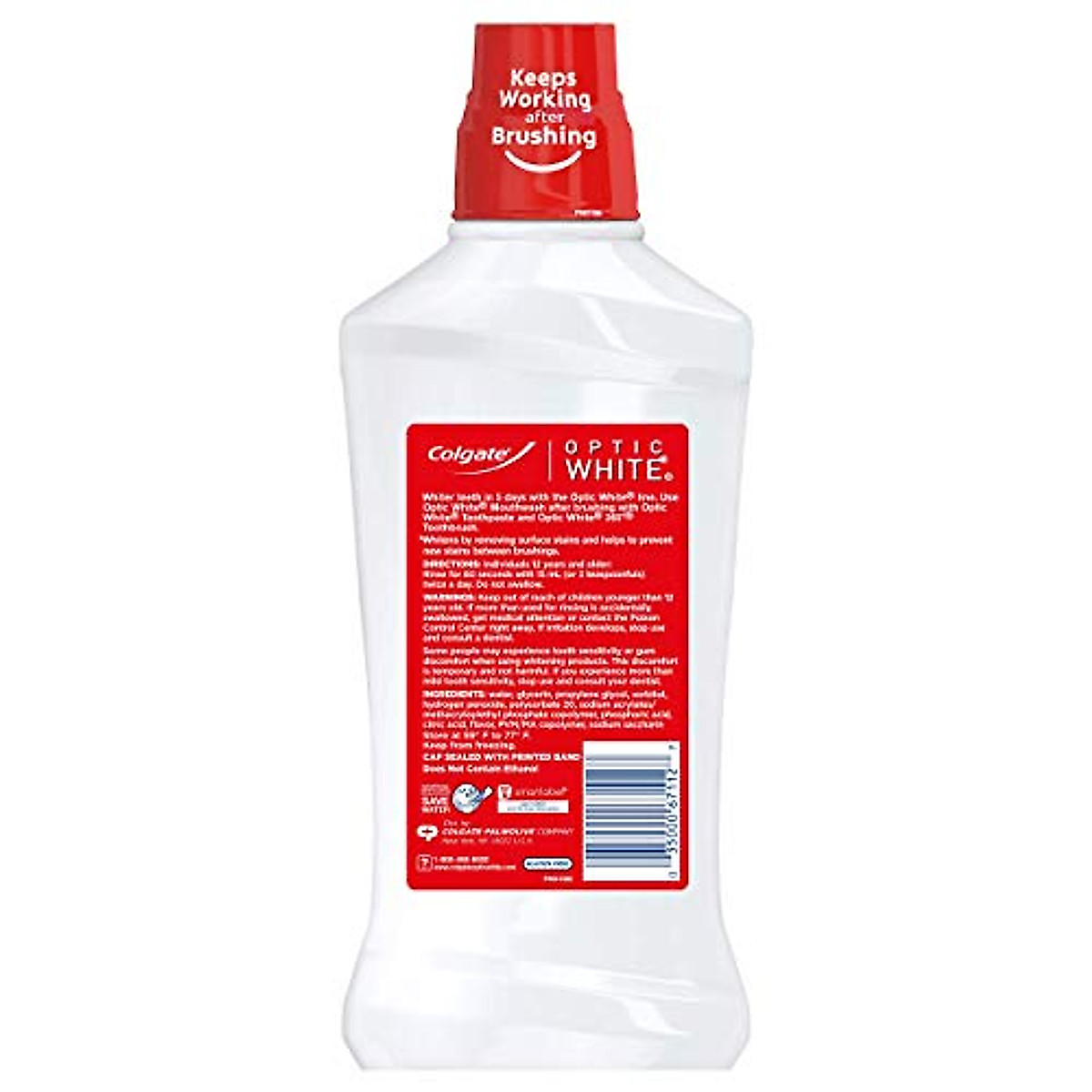 Colgate Optic White Whitening Mouthwash, Fresh Mint - 946mL, 32 fluid ounces