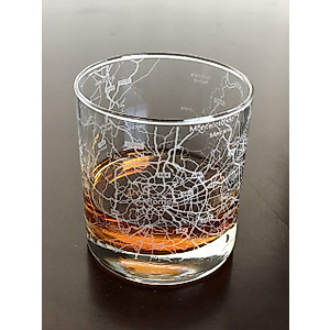 Rocks Whiskey Old Fashioned 11oz Glass Urban City Map Rome Italy