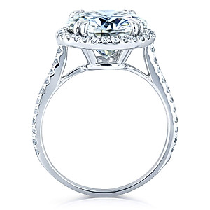Kobelli Moissanite Halo Engagement Ring 5 1/5 CTW in 14k White Gold, Size 9, White Gold