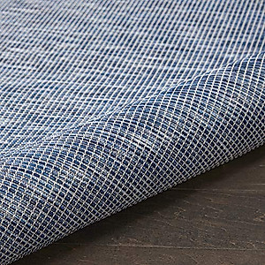 Nourison Positano Indoor/Outdoor Navy Blue 2'2" x 12' Area Rug, Easy Cleaning, Non Shedding, Bed Room, Living Room, Dining Room, Backyard, Deck, Patio (2x12)