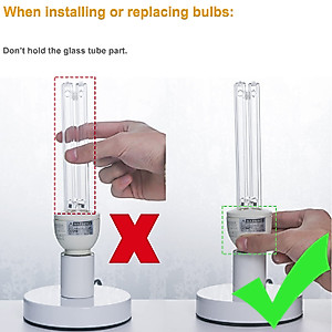 25 Watts UVC Lamp Ozone Free UVC Light Bulb with Base and 3-Gear Timer 253.7nm Wavelength UV Light for Bedroom/Closet/Kitchen/Bathroom E26 110V CTUV-25