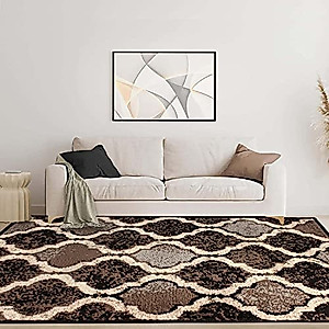 BNM Viking Modern Geometric Trellis Polypropylene Indoor Area Rug with Jute Backing, Living Room Rugs for Home Décor, Dining Room Rug Plush, Durable & Non-Slip Rug with Asorted Colors and Sizes