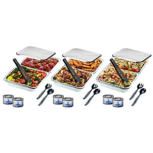 Disposable Chafing Pans Dish Set - Buffet Serving Chafer Combo (30 Piece)