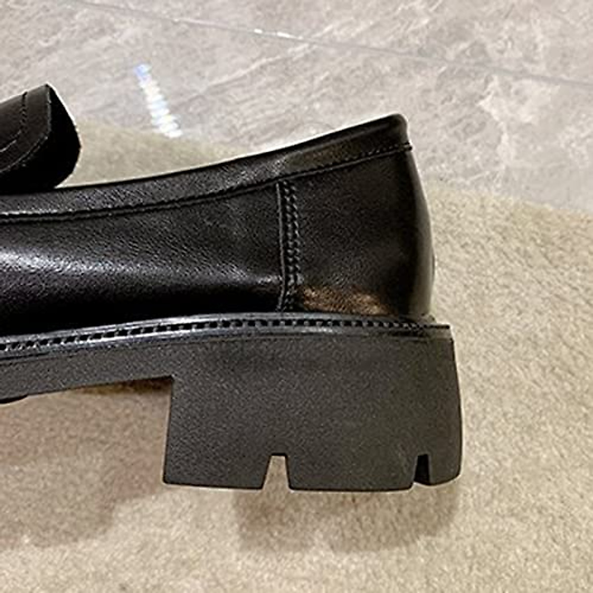 Women Casual Shoes Fashion Spring New Casual Retro Style Comfortable Square Heel Thick Heel Slip On Shoes Womens Sandals No Heels Black