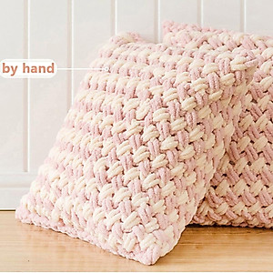 Asmoothread 10mm 7 Meters 100g/ball Thick Super Bulky Chunky Yarn for Hand Knitting Soft Big Cotton DIY Arm Knitting Roving Spinning Yarn for Blanket