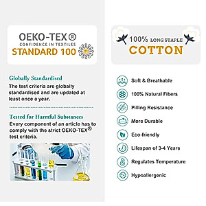 MILDLY 100% Egyptian Cotton Duvet Cover Set 3pcs Printed Bedding Set with Zipper Closure & Corner Ties - Nero (1 Duvet Cover, 2 Pillow Shams)