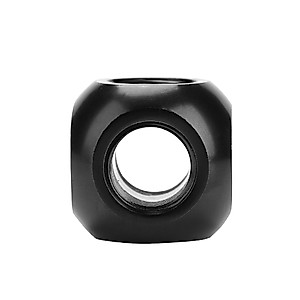 Pomya Computer Water Cooling Spherical 3 Way T-Type Connector G1/4 Threaded Adapter Black, Silver for PC Water Cooling Application(Black)
