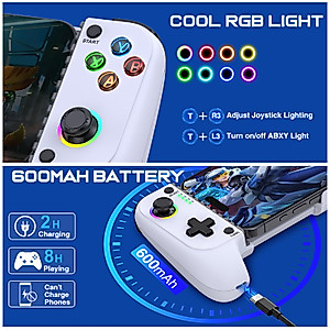 Mobile Game Controler for iPhone/Android, Wireless Phone Controler Support Phone Case, Gaming Controler Suitable for Xbox Game Pass, PlayStation, Steam Link, Roblox, Call of Duty Not for Sony PSP Games