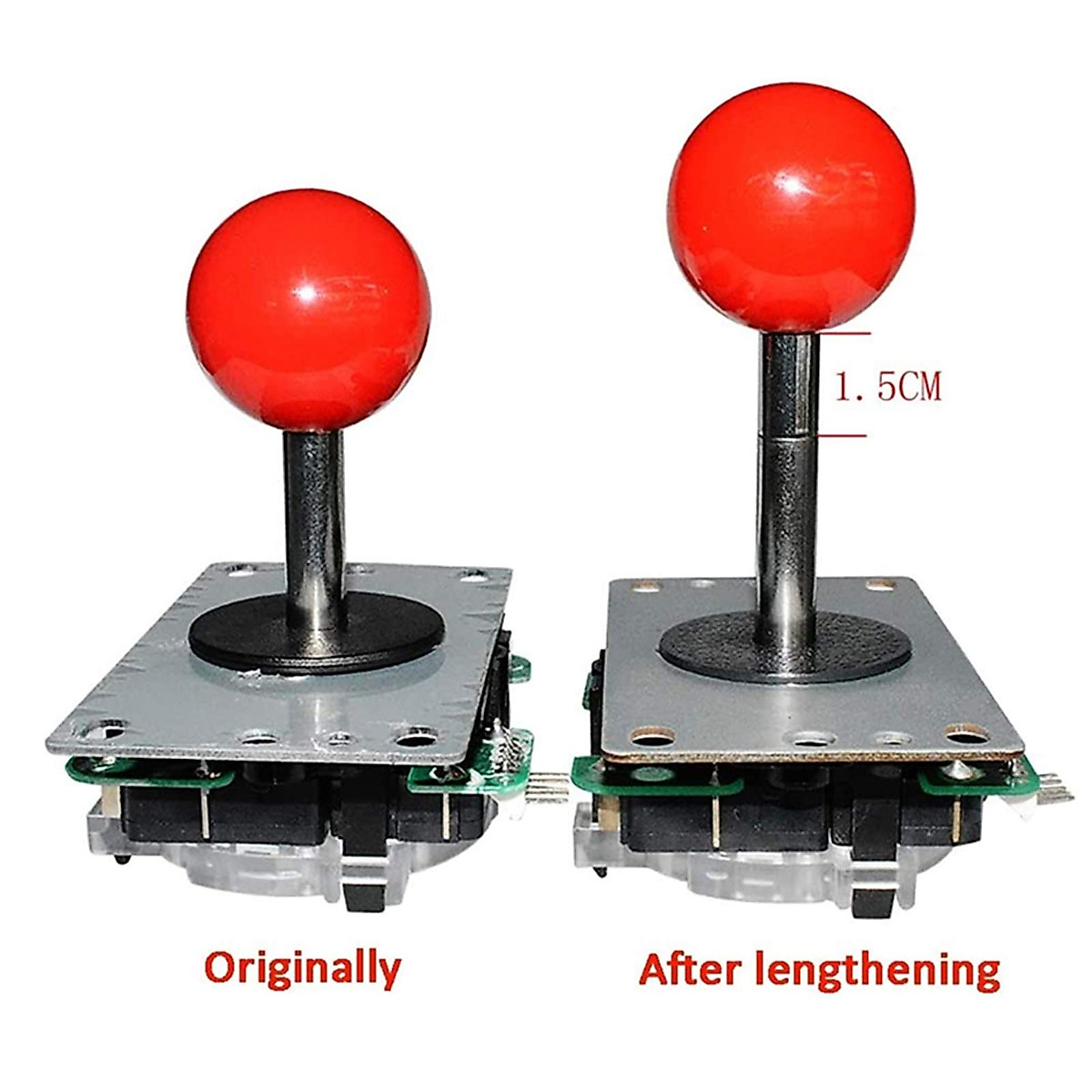 2Pcs Chrome Arcade DIY Shaft Extender Joystick Extension Rod Extender Shafts for Sanwa Joystick & Zippyy Joystick & Jamma Extension & Control Extender