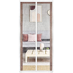 innotree Upgraded Magnetic Screen Door with 36 Magnets Heavy Duty Mesh Curtain, Fits Doors Up to 38"x82", Hands Free Dogs Cats Pet Friendly Door Screen, White