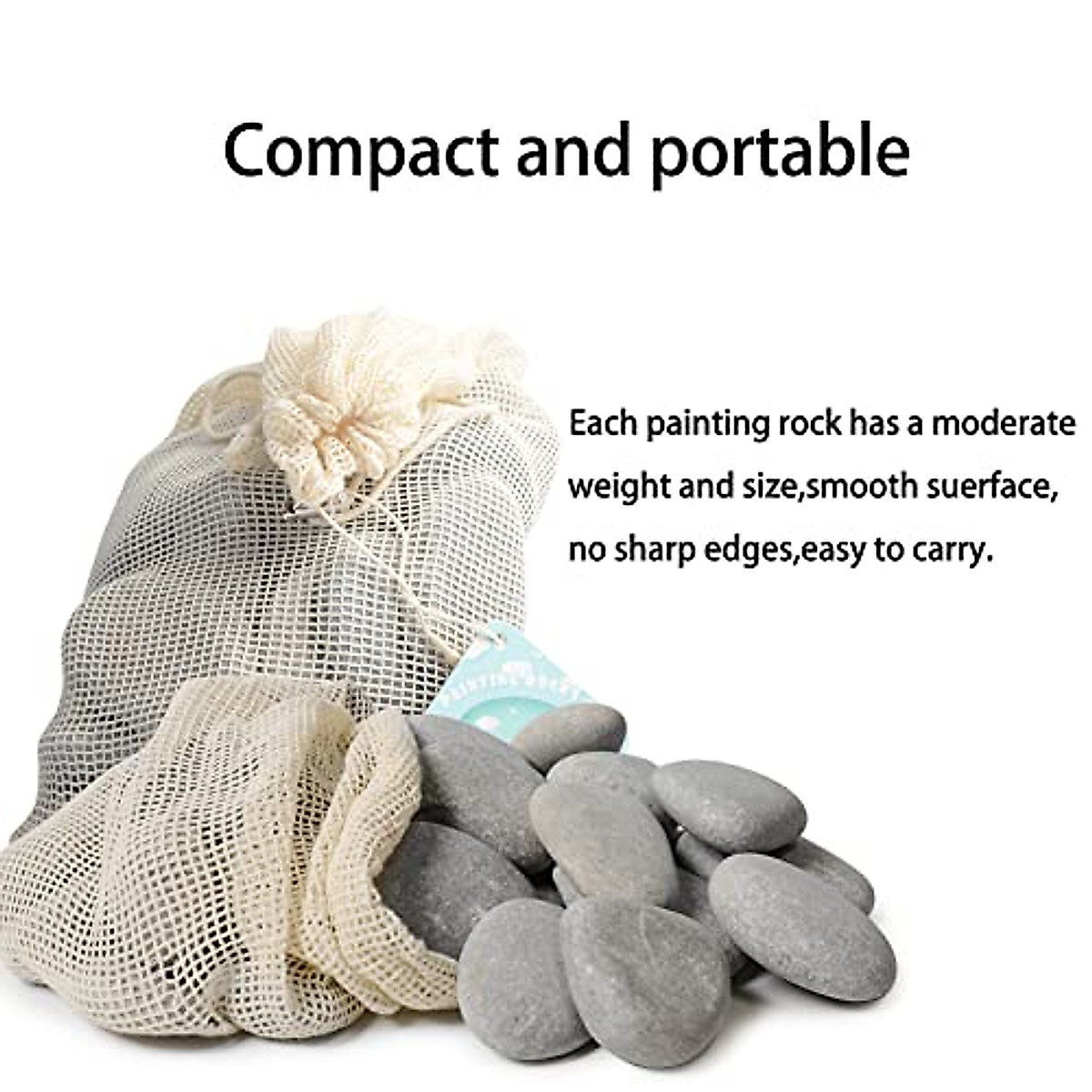 35 River Rocks for Painting, Painting Rocks Bulk for Adults, 2-3 Inches Craft Rocks, Flat Rocks for Painting, Smooth Painting Rocks for DIY Project, Gray Kindness Stones for Family Time