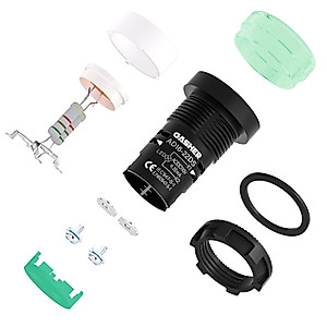 GASHER 12V/24V/110V 20mA Energy Saving Indicator Light Mounting Hole Size 22mm (7/8 Inch) Red Green (110V) 10 Pcs