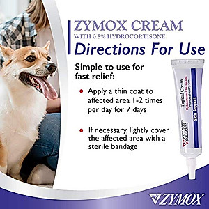 Zymox Topical Cream with 0.5% Hydrocortisone for Dogs and Cats, 1oz