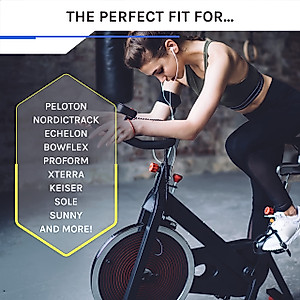 Domain Cycling Gel Bike Seat Cushion- Secure Peloton Fit for Smooth Stable Rides- Non-Slip Bicycle Seat Cushion for Exercise Bikes, Padded Bike Cushion Seat Cover for Men or Women Comfort, 10.5”x7”