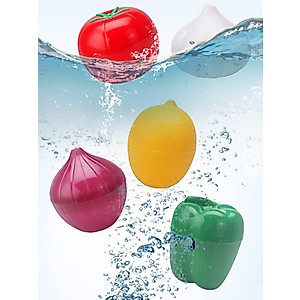 JOSON 5-Piece Vegetable and Fruit Storage Set, BPA-Free Reusable Refrigerator Food Keeper for Peppers, Onions, Tomatoes, Lemons, and Garlic