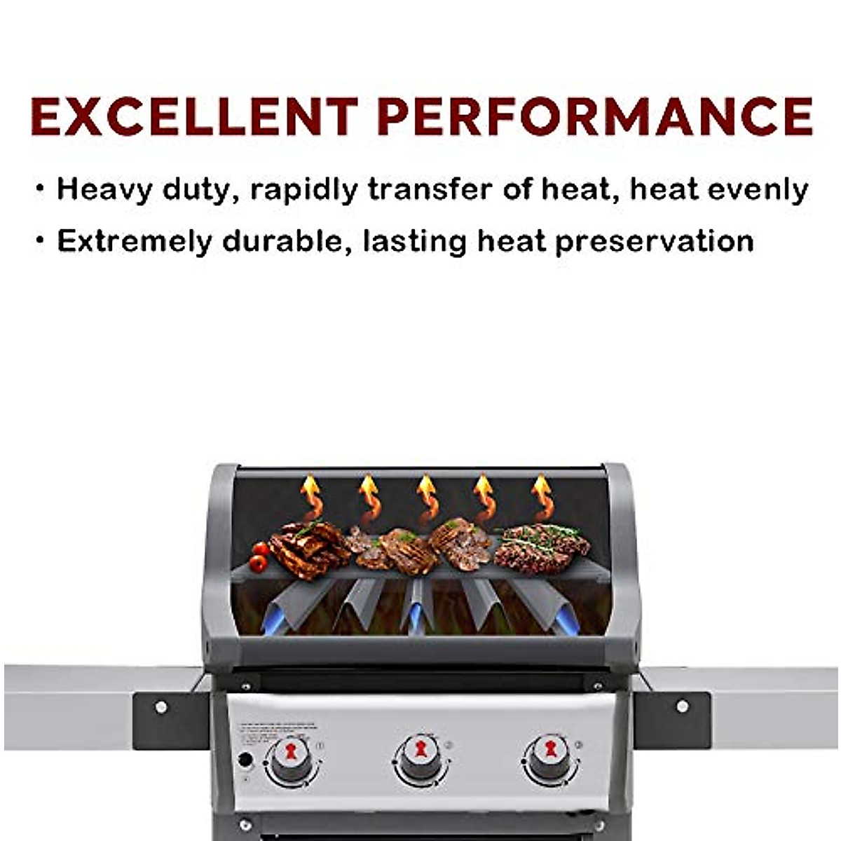 Uniflasy 7524 Cooking Grates for Weber Genesis E and S 300 Series, (19.5 x 12.9 x 0.5) Genesis E310 E320 E330 S310 S320 S330 Gas Grill, Genesis Grill Parts Replacement Cast Iron Grill Grates, 7528