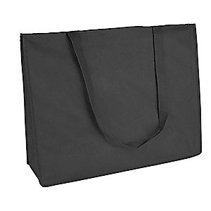 DALIX 20" Extra Large Reuseable Eco-Friendly Recycled Material Tote Bag in Black