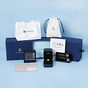 MomentWish Stud Earrings for Women with Christmas Gift Bag, 2Carat Simulated Moissanite Earrings 925 Sterling Silver Solitaire Earrings, Christmas Anniversary Holiday Gifts for Her