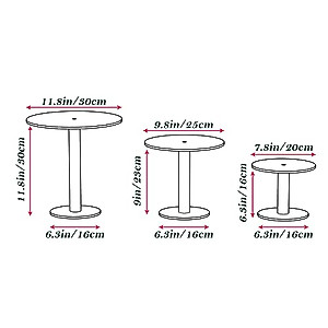 Set of 3 Acrylic Cake Stand Set for Dessert Table, Clear Round Cake Stands, Dessert Cupcake Pastry Candy Display for Wedding, Event, Birthday Party