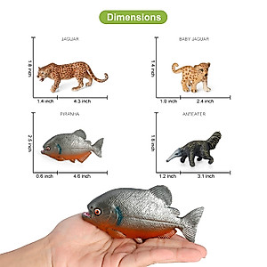 Volnau Jungle Animal Figurines Toys 9PCS South America Figures for Toddlers Kids Christmas Decoration Gift Preschool Educational Zoo Pack Rainforest Safari Forest Set