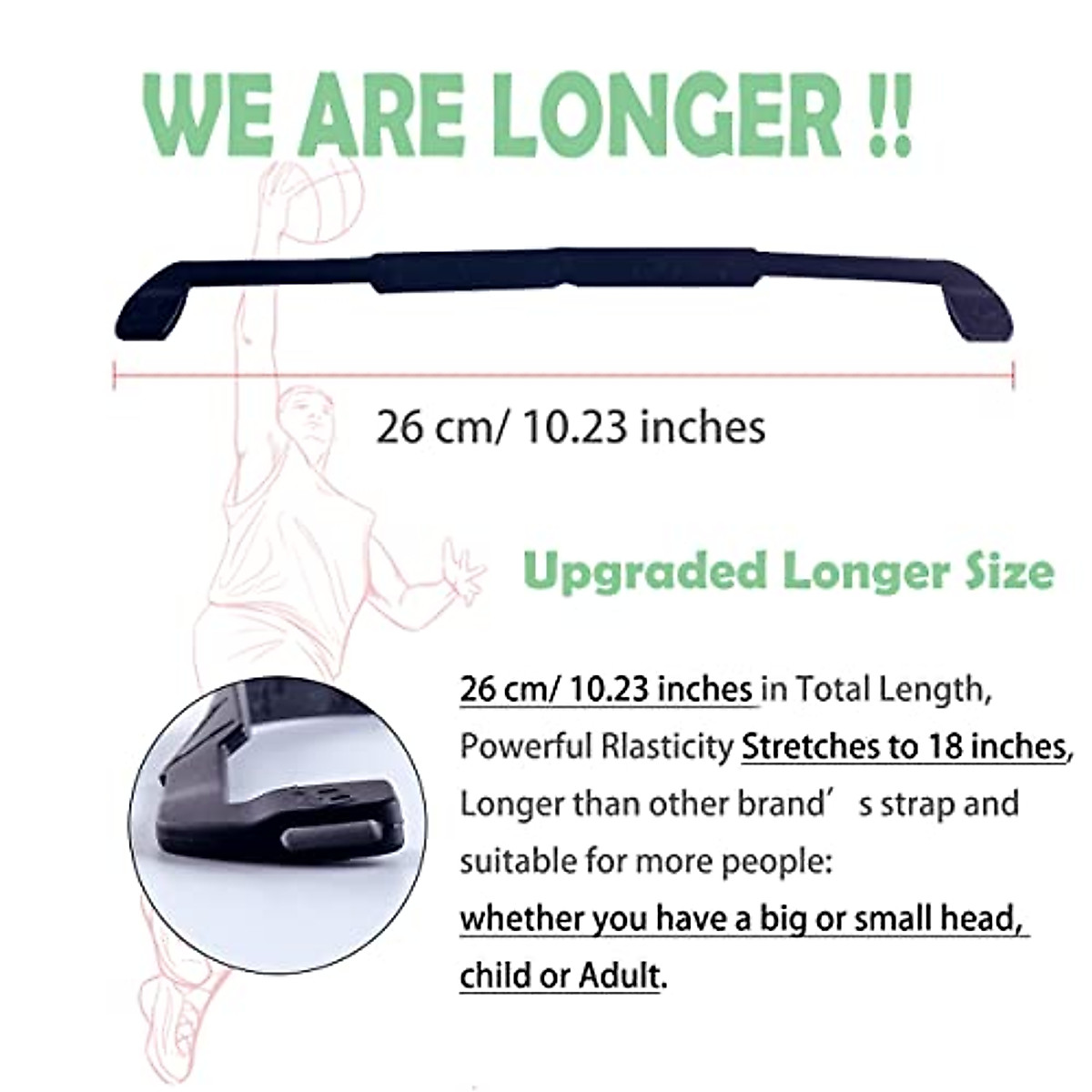 UPIONIC Eyeglass Strap Eyewear Retainers, Silicone Glasses strap, Non-slip Elastic Sports Straps for Men, Women, Kids, Sunglasses Straps,3Pcs,Clear