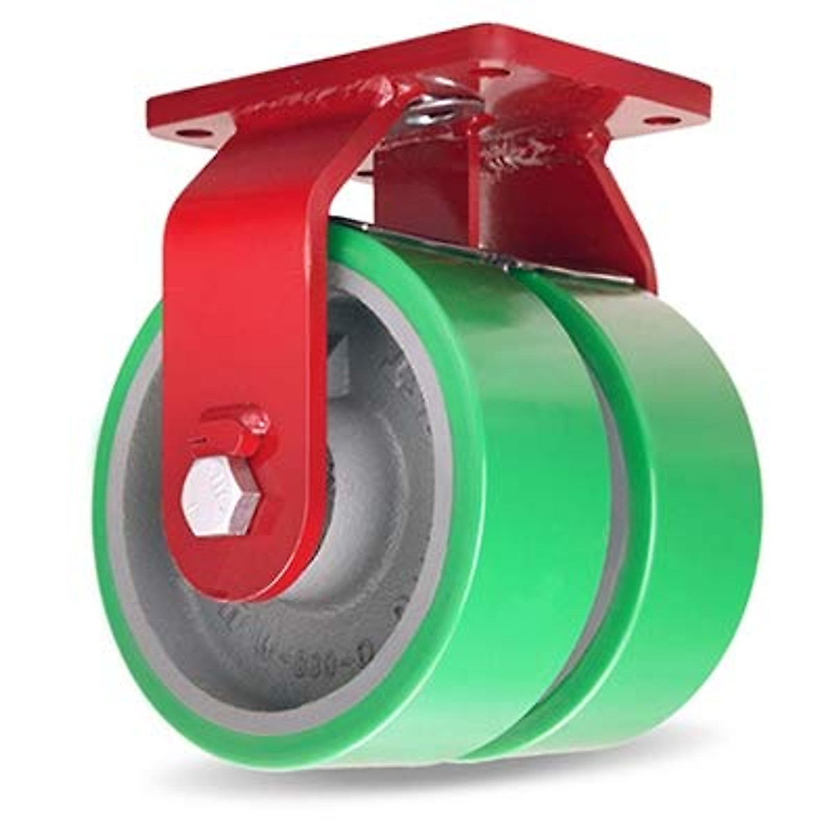 Hamilton Extra Heavy Duty Dual-Wheel Rigid Caster Part# R-EHD2-63DB 6" x 3" Duralast Polyurethane (95A) on Cast Iron Wheels with 3/4" Sealed Precision Ball Bearings - 3,900 lbs Capacity - USA Made