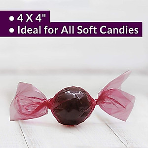 Oasis Supply Twistable Cellophane Wrappers for Candy, Holds Tight, for All Soft or Hard Candies, 4 x 4" 500 Sheets, Pink