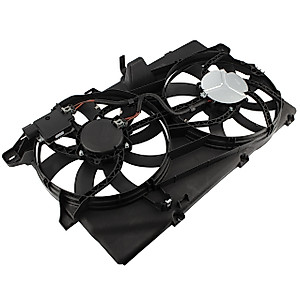 BOXI 621-392 7T4Z8C607A Dual Radiator Cooling Fan Assembly Fit for Ford Edge 2007 2008 2009 2010 2011 2012 2013 2014 2015 / for Lincoln MKX 2007-2015