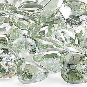 American Fireglass ZIR-RNDRPLST-10 Rain Drop Luster Zircon Fire Glass, 10 lb