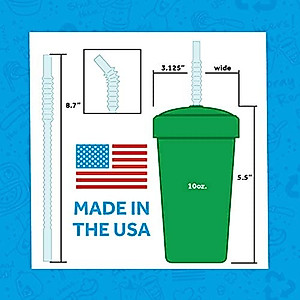 Re Play Made in USA 10 Oz. Straw Cups for Toddlers, Pack of 4 - Reusable Kids Cups with Straws and Lids, Dishwasher/Microwave Safe - Toddler Cups with Straws 3.13" x 5.5", Easter