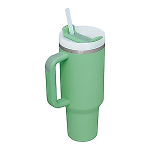 Stanley Quencher H2.0 FlowState Stainless Steel Vacuum Insulated Tumbler with Lid and Straw for Water, Iced Tea or Coffee, Smoothie and More, Jade, 40 oz