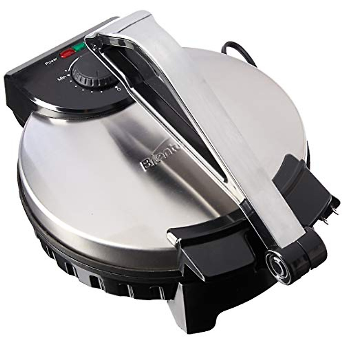 Brentwood Electric Tortilla Maker Non-Stick, 10-inch, Brushed Stainless Steel/Black