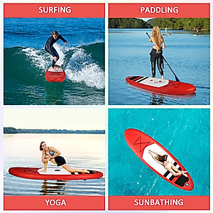 Inflatable Paddle Boards with Non-Slip Deck, Ultra-Light Stand Up Paddle Board Surf Board with Accessories & Carry Bag, Wide Stable Design for Adults and Youth