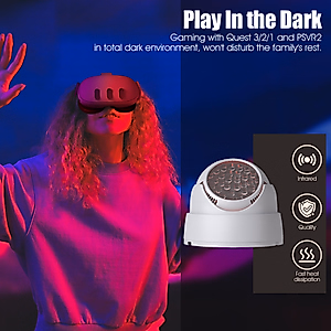 Orzero Ir Illuminator Infrared Light Compatible for Quest 3, Quest, Quest 2, PSVR2, Enhance Hand Tracking Immersive No-Light Disturbance Increase Tracking Sensitivity with Power Adapter - White