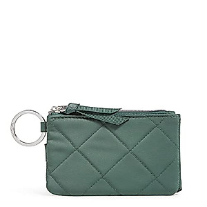 Vera Bradley Women's Performance Twill Deluxe Zip ID Case Wallet With RFID Protection, Olive Leaf, One Size