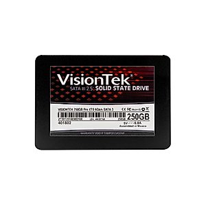 VisionTek PRO XTS 7mm 2.5 Inch SATA III SSD - 250GB - Desktops, Laptops, Mac Systems