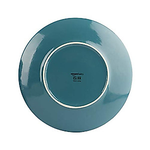 Amazon Basics 18-Piece Stoneware Dinnerware Set - Deep Teal, Service for 6