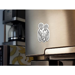 Skull Love Heart Refrigerator Magnet | UV Printed 4-Inch Kitchen Decor Accessory Featuring Stunning Design | Horror Dead Sugar Crossbones Halloween Scary Bones Goth CSM1565