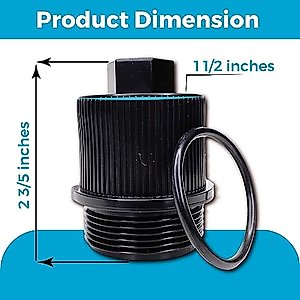 Swimables Filter Drain Plug Compatible with Pentair FNS Plus, Clean and Clear Plus and Quad DE Filters 190030 | Compatible with Pentair Drain Plug on Pentair Filter Parts | Oring Included