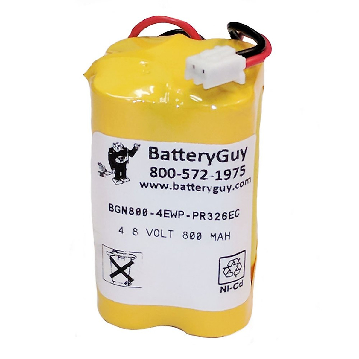 BatteryGuy Ni-CD AA900mAh 4.8V Replacement 4.8V 900mAh Nickel Cadmium Battery Brand Equivalent (Rechargeable)