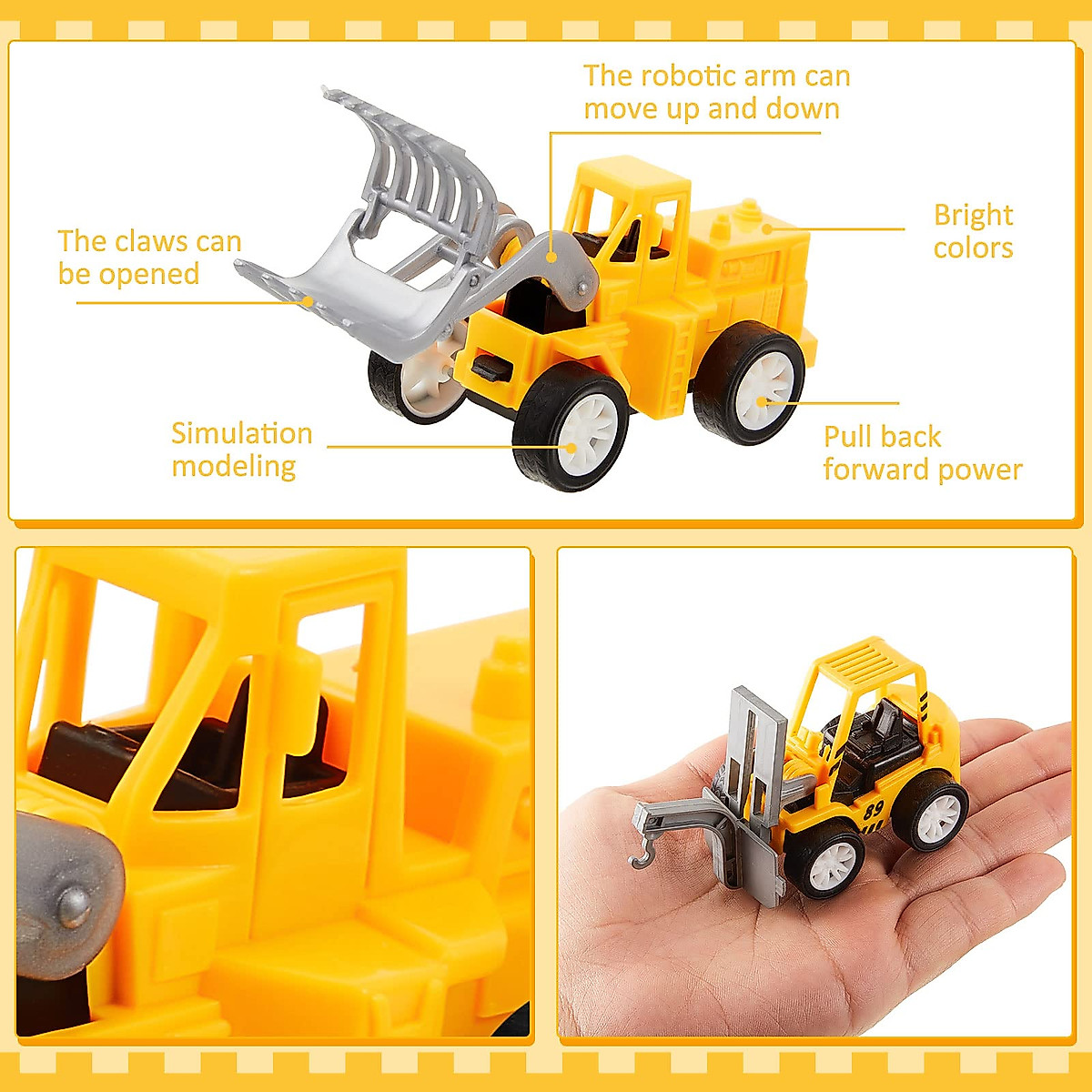 Sosation 36 Pcs Construction Engineering Trucks Small Digger Truck Toys Pull Back Vehicles Mini Excavator Toys Car Set for Kids Birthday Party Favors Boys Girls Gifts Cake Stocking Stuffers