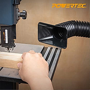 POWERTEC 70198 2-1/2-Inch Flexible Dust Collection Hose 36-Inch Long, black, 2-1/2-Inch