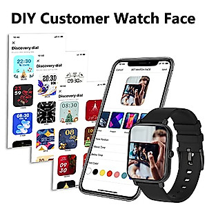 Pupuskyer Smart Watch, 1.7inchs Fitness Tracker with Heart Rate Monitor,Blood Oxygen Tracking, Sleep Tracking for Android iPhone Samsung,Water Resistant Smart Watches for Men Women with Watch Talking