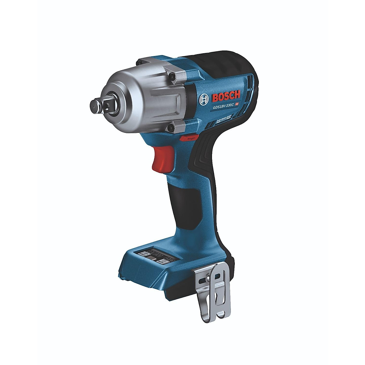 BOSCH GDS18V-330CN 18V Brushless Cordless Connected-Ready 1/2 In. Mid-Torque Impact Wrench with Friction Ring and Thru-Hole (Bare Tool)