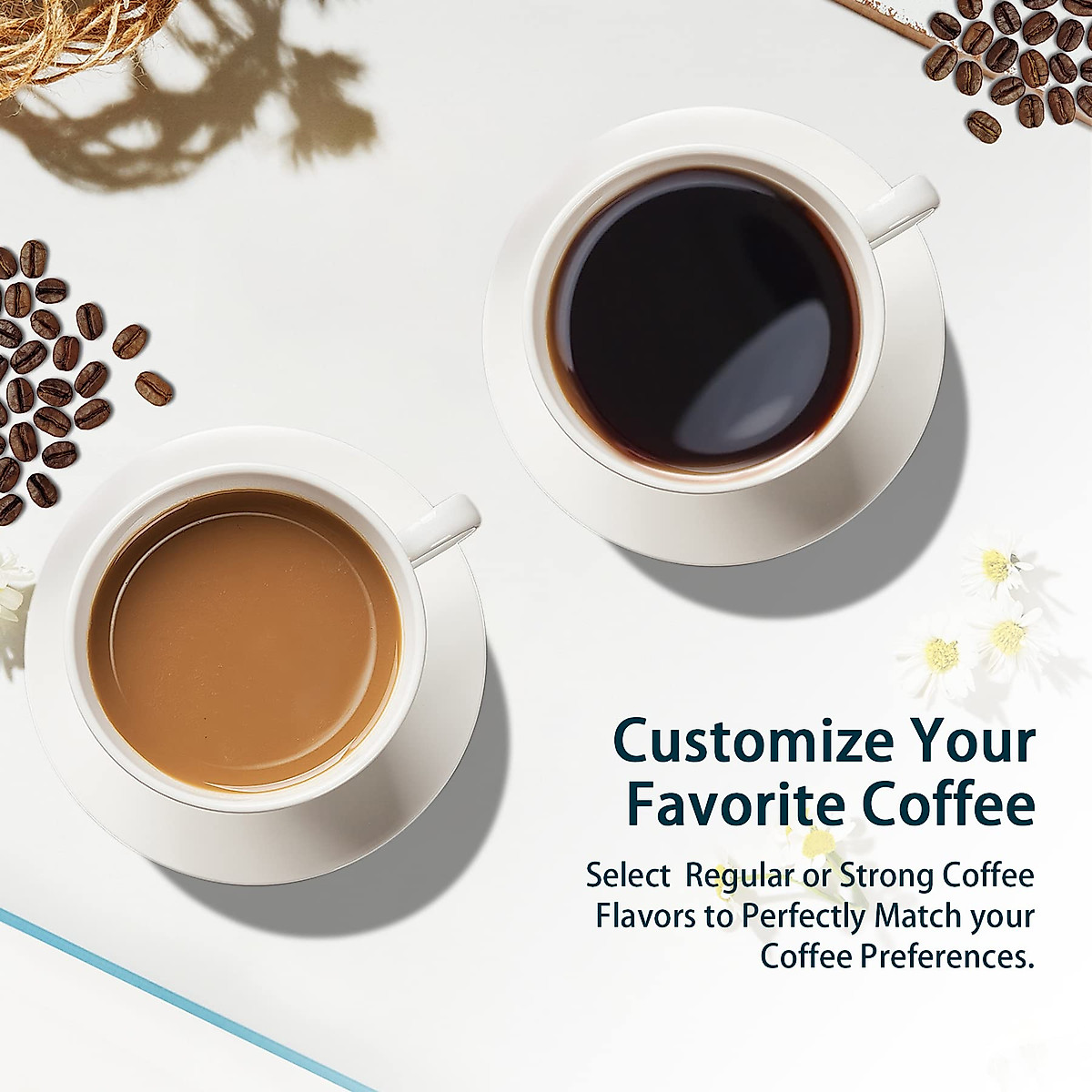 Gardcare 10-Cup Coffee Maker with Smart Touch Screen, 24-hour Programmable Coffee Machine, Stainless Steel Glass Carafe Pot with Brew Strength Control, Automatic Anti-Drip System, Black