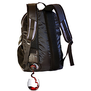 PortoVino DayPack- Fashionable Backpack With Leakproof, Hidden, Insulated Compartment, Holds 2 bottles of Wine! Great for Travel, BYOB, Restaurants, Party, Dinner, Mother’s Day Gift!