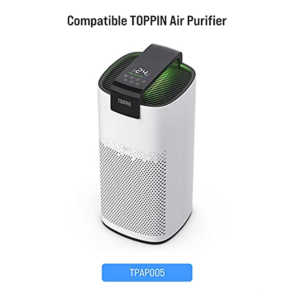TOPPIN Filter Replacement TPAP005 AP005 TP-AP005 Air Purifier H13 True HEPA Air Filter to Clean Pets Hair Smoke Odors Dust Pollen Home and Room 2000 sq ft