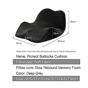 NNAA Office Chair Cushion Ergonomic Chair Pad Memory Foam Seat Cushion Back Cushion Orthopedic Coccyx Spine Mat Relieve Pressure Pad Slow Rebound Chair DeepGrey