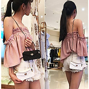 UnnFiko Wallet Case Compatible with iPhone 6 / iPhone 6s, Pretty Luxury Bag Design, Purse Flip Card Pouch Cover Soft Silicone Case with Hand Holder Long Shoulder Strap (Black, iPhone 6 / 6s)